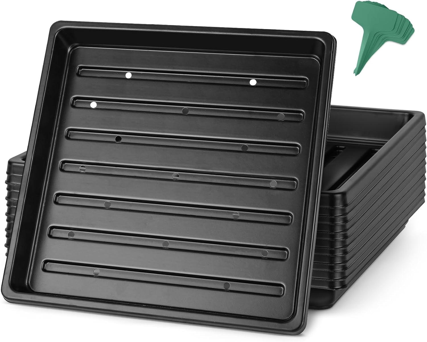 Seed Starter Trays Plastic Growing Trays with 15 Pcs Plant Labels, Seed ...