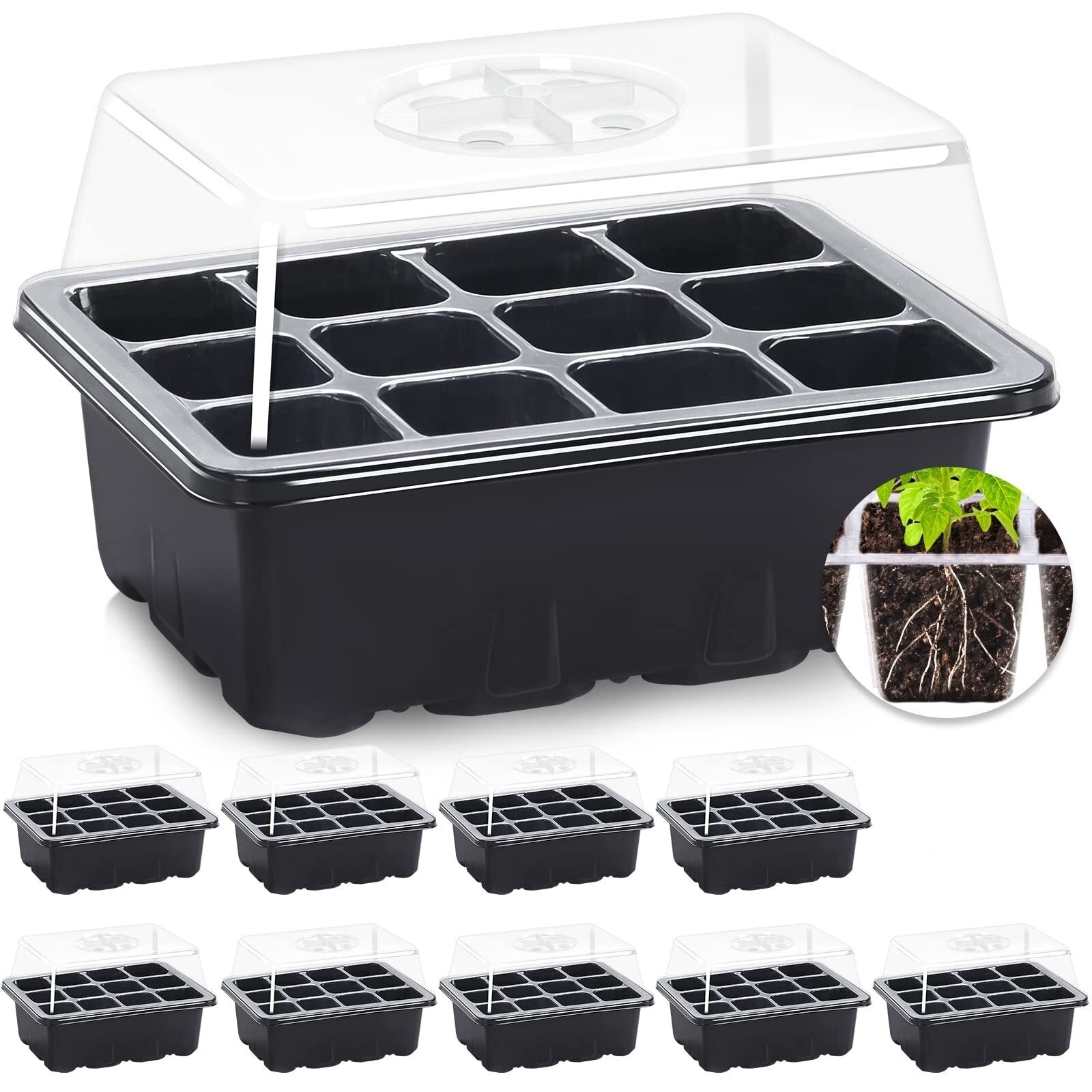Seed Starting Trays Plant Starter Box,Mini Greenhouse Germination Kit ...