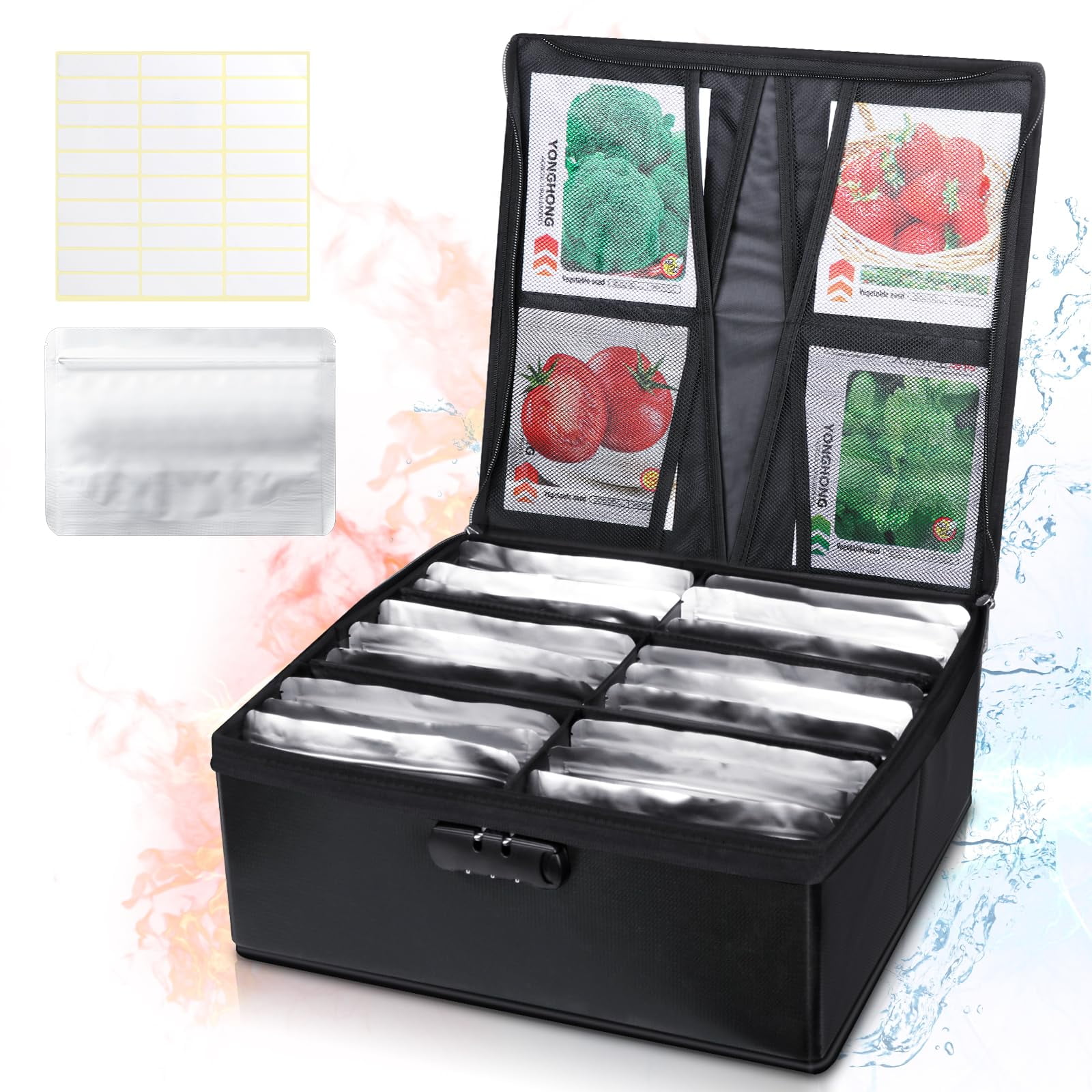 Seed Storage Organizer TWE5 Box With Resealable Bags and Labels for ...