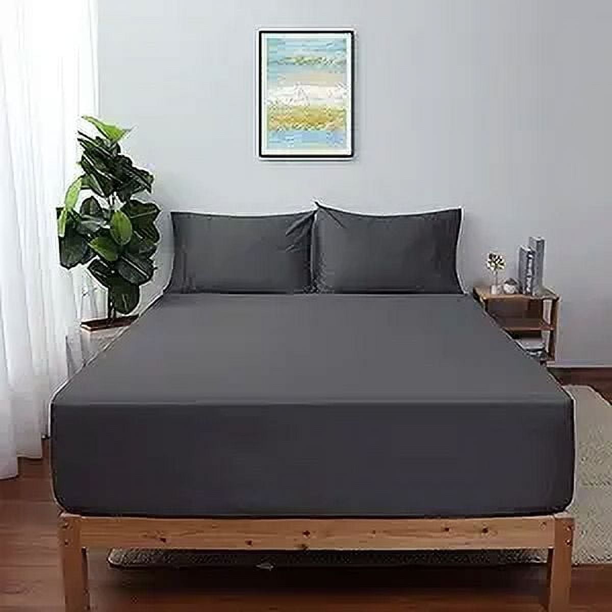 Seed and Seam 4-Piece Dark Gray Sheet Set – 400 Thread Count Cotton ...