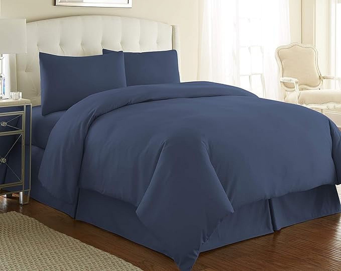 Seed and Seam 4-Piece Navy Blue Sheet Set – 400 Thread Count Cotton ...