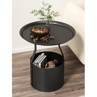 CERBIOR Small Metal Tray End Table, Anti-Rust, Waterproof, for Indoor ...