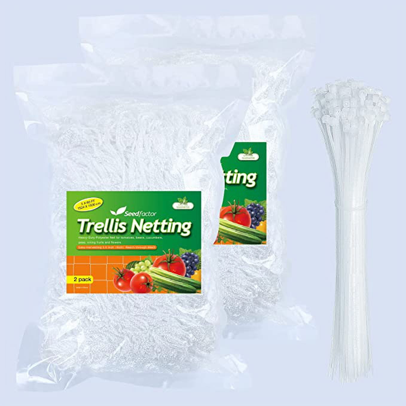 Seedfactor 5 x 60 ft. Plant Trellis Netting, Heavy-Duty Polyester Grow ...