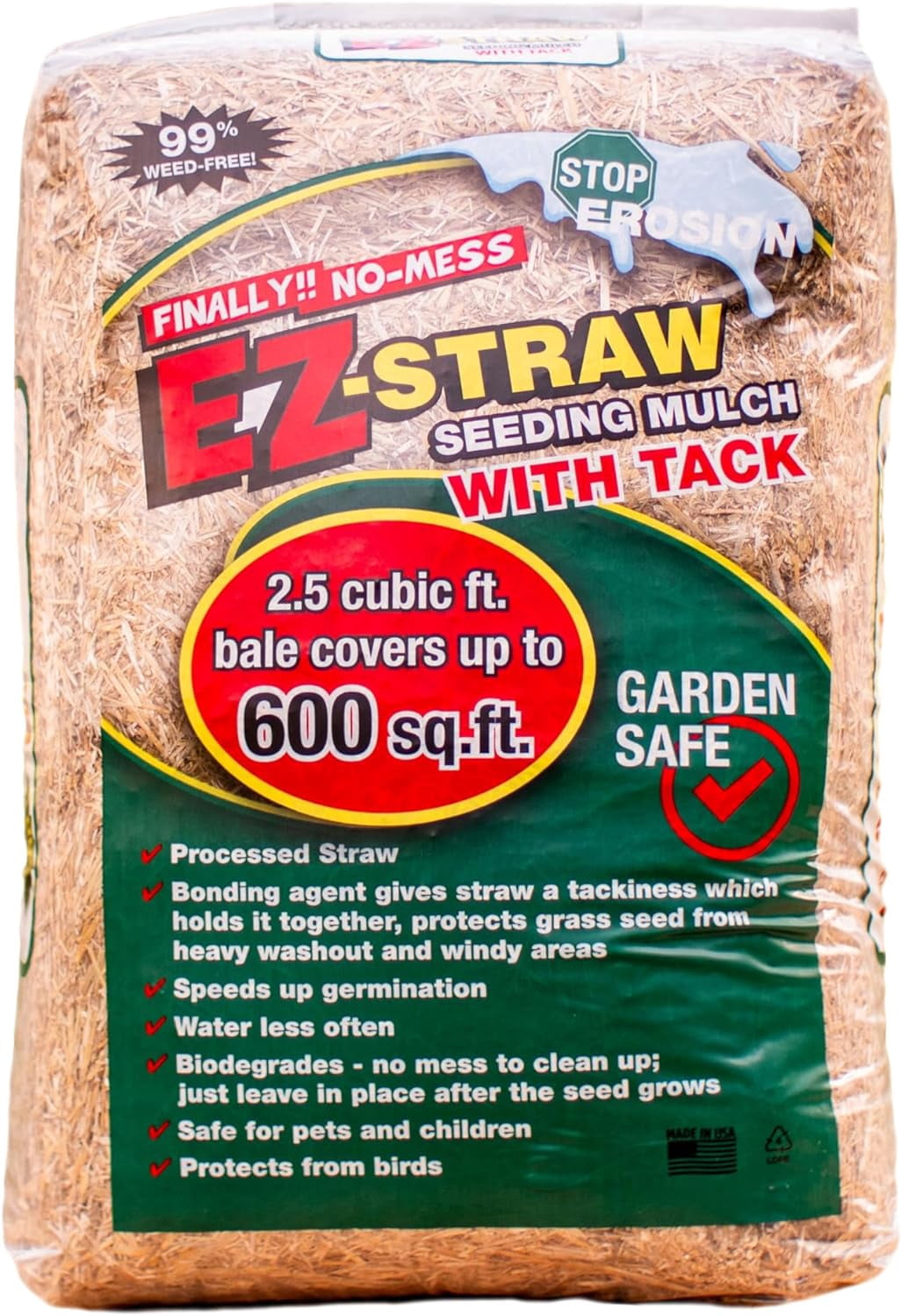 Seeding Mulch with Tack - Biodegradable Organic Processed Straw ? 2.5 ...