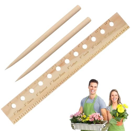 Seeding Spacing Ruler with Holes Wood, Spacer Tool Seeder Planting ...