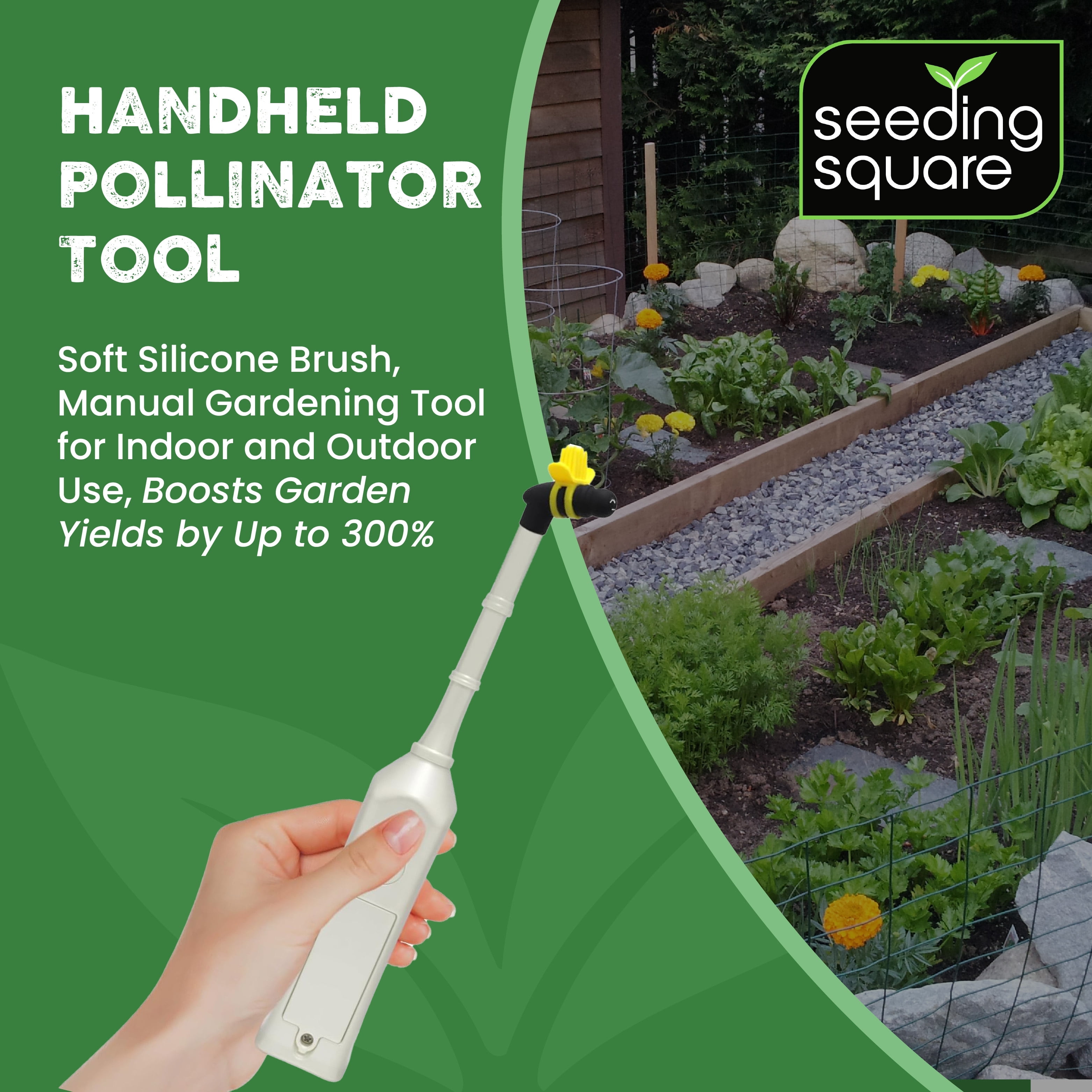 Seeding Square Handheld Pollinator Tool for Vegetable Gardening – Soft ...
