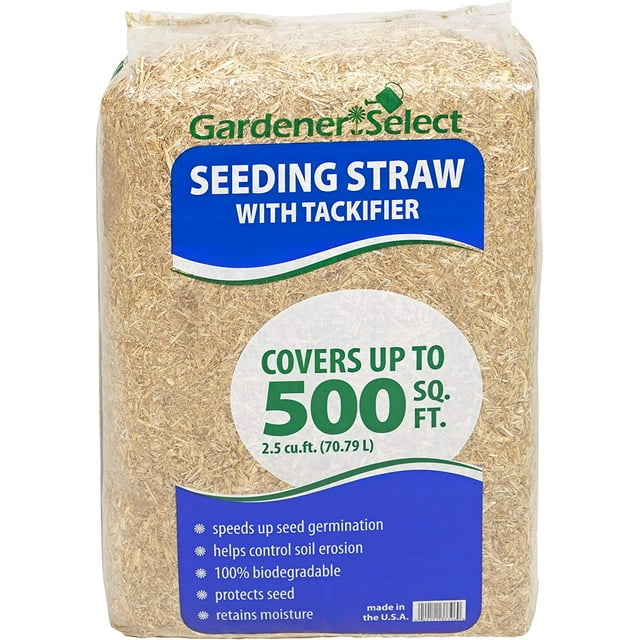 Seeding Straw with Tackifier, 2.5 cu ft (up to 500 Square Foot Coverage ...