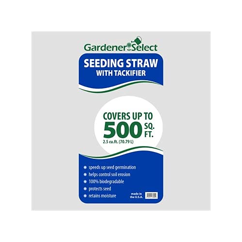 Seeding Straw with Tackifier, 2.5 cu ft (up to 500 Square Foot Coverage ...