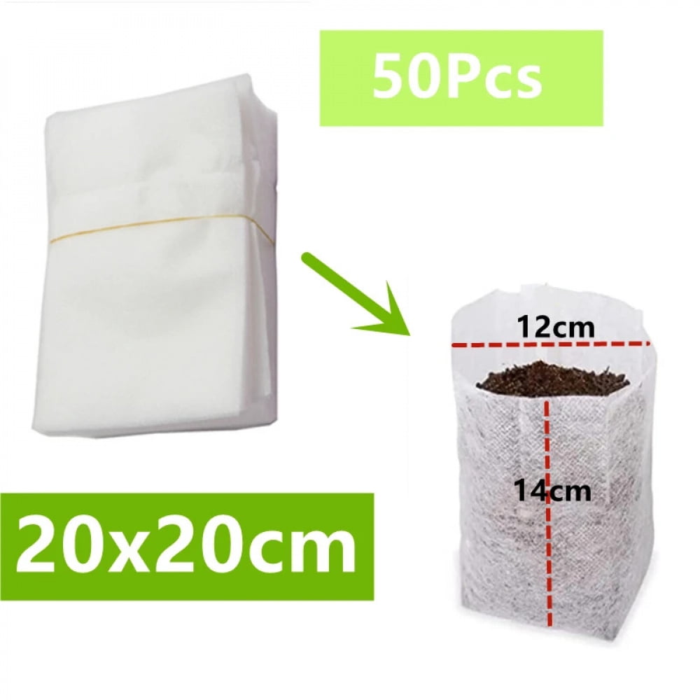 Seedling Bags 50 Pack Degradable Non-Woven Nursery Bags Fabric Seedling ...