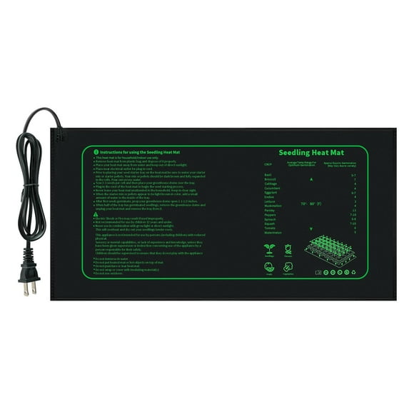 Seedling Heat Mat for Greenhouses and Indoor Gardening Direct Plug In ...