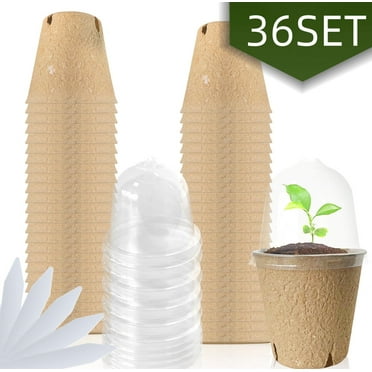 cugvbin 36 Set Plant Nursery Pots with Humidity Dome Seed Starter ...