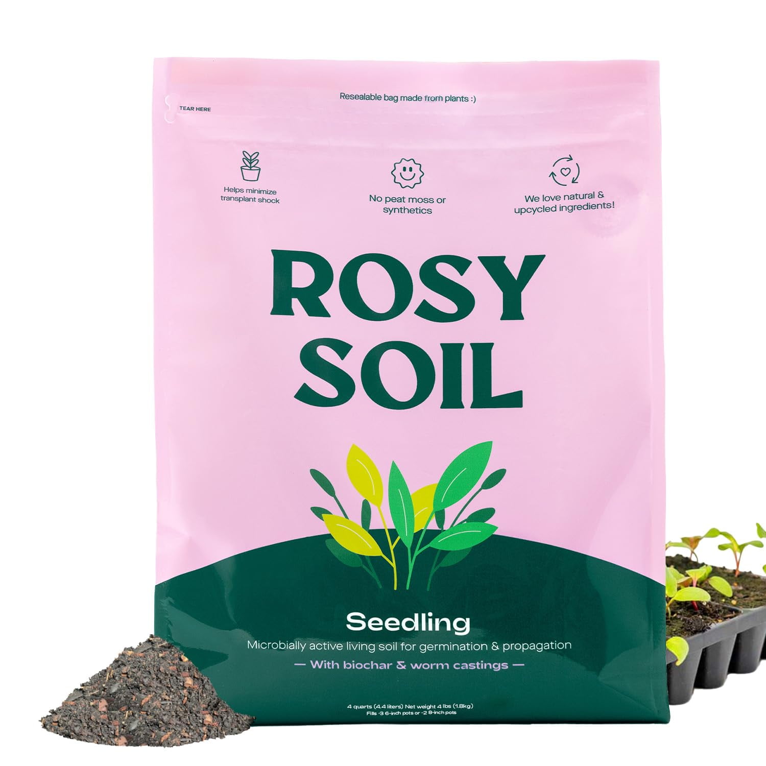 Seedling Seed Starter Soil - ITL1 Peat-Free Organic Potting for Cuttings, Microgreens- Enriched ...