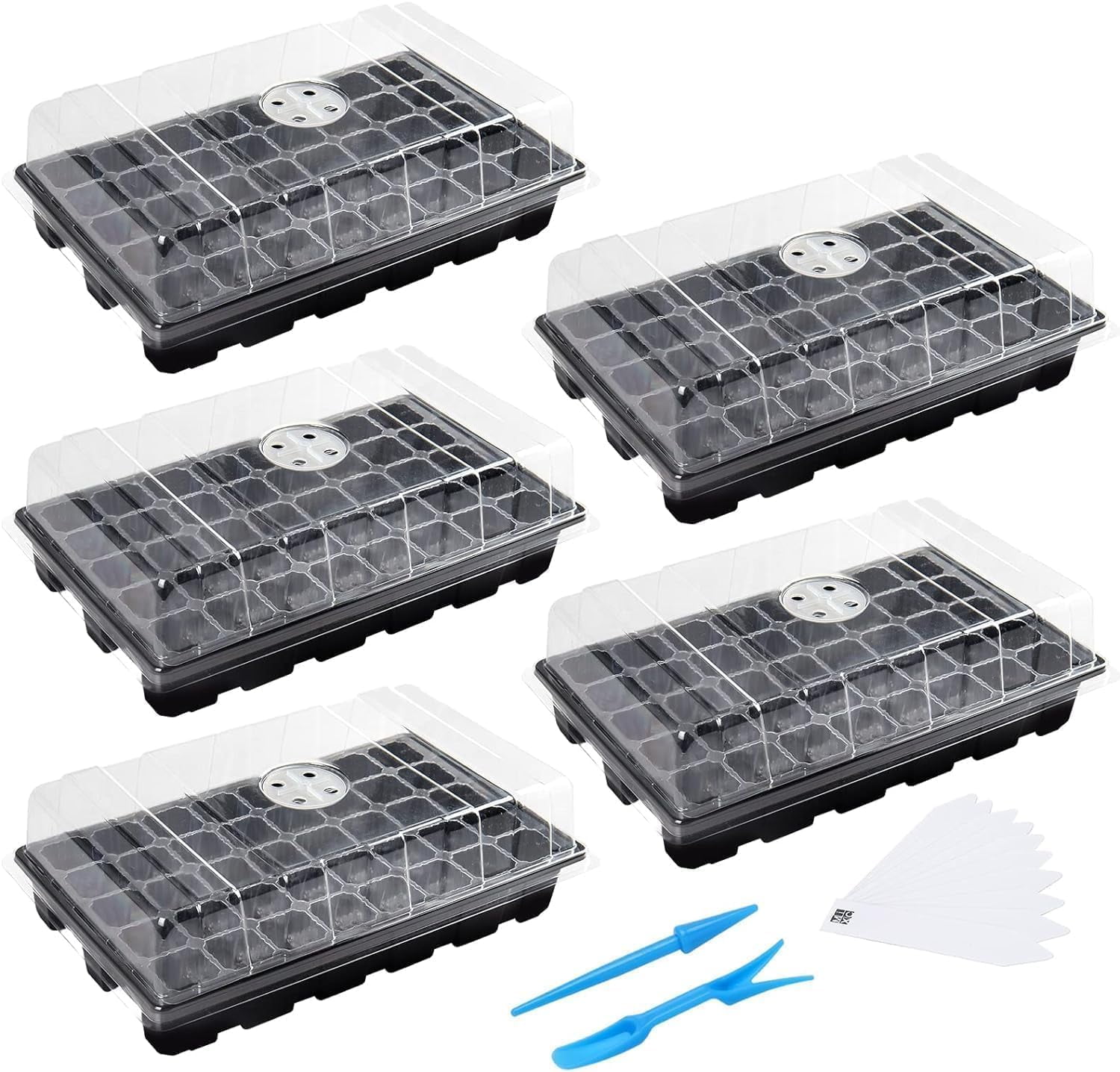 Seedling Tray Seed Starting Tray, 5 Pack Mini Propagator Plant Grow Kit ...