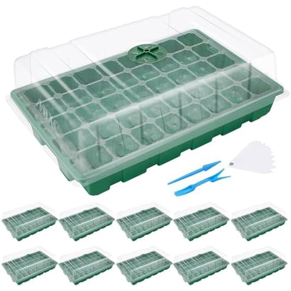 Seedling Trays Seed Starter Tray, 10-Pack Mini Propagator Plant Grow ...