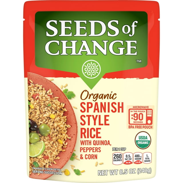 Seeds Of Change Certified Organic Spanish Style Rice, 8.5 Ounce Pouch ...