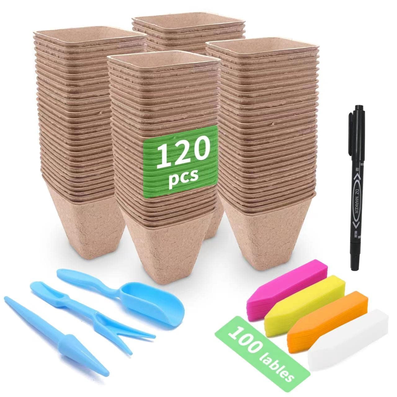 3T GROUP 120 AJH3 Pack 3.15 Inch Square Disposable Plant Pots,Seed Pots ...