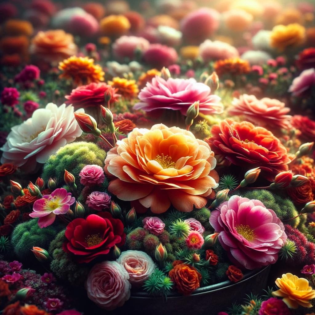 SeedsUP - 1500+ AJH3 Seeds Moss Rose Mix - Portulaca - Flower ...