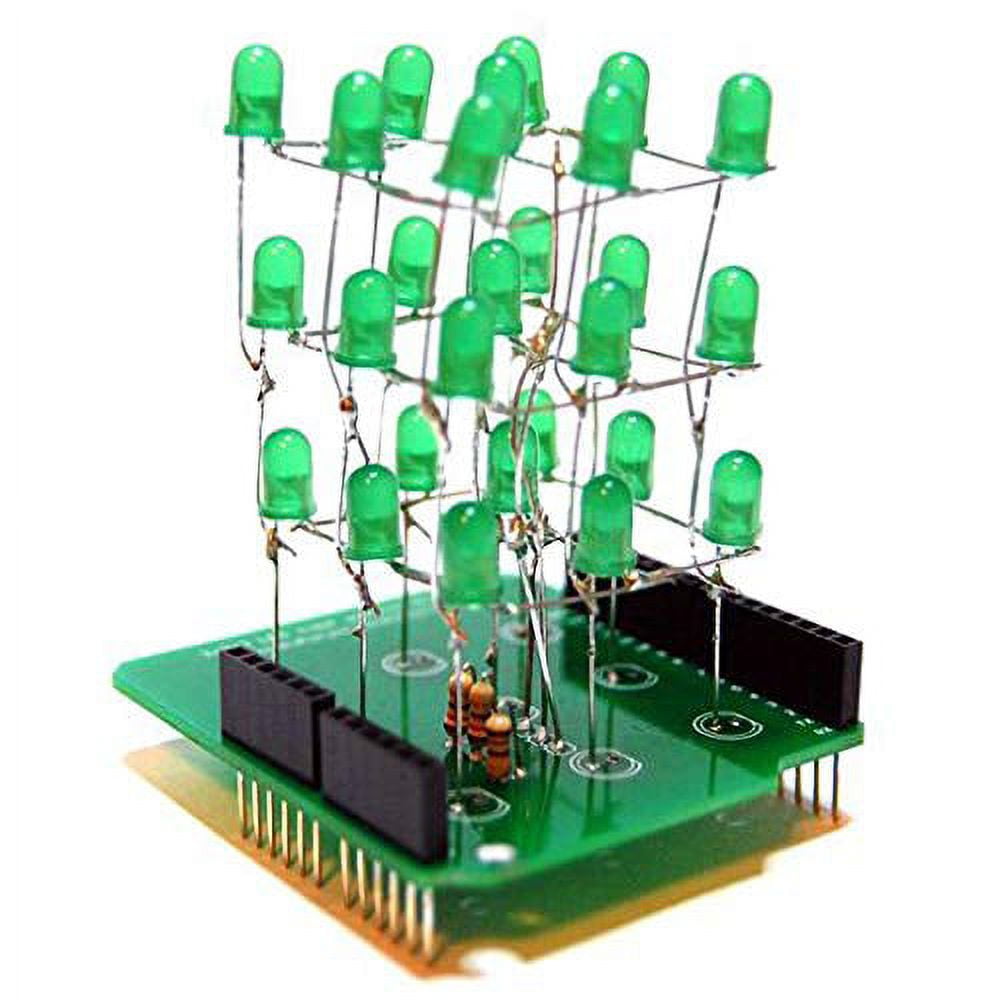 Seeed Studio 3x3x3 Green LED Cube Arduino Shield Project - Walmart.com