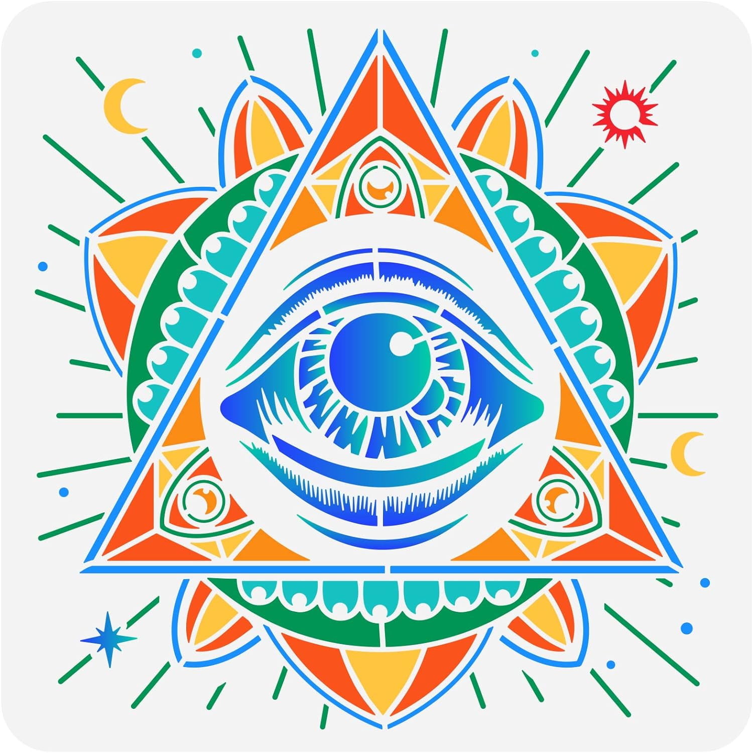 All Seeing Eye Painting Stencil 11.8x11.8inch Pyramid Symbol Eye of ...