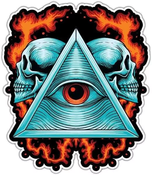 All Seeing Eye Skull Illuminati Masonic Car Window Stickerphone Decal ...