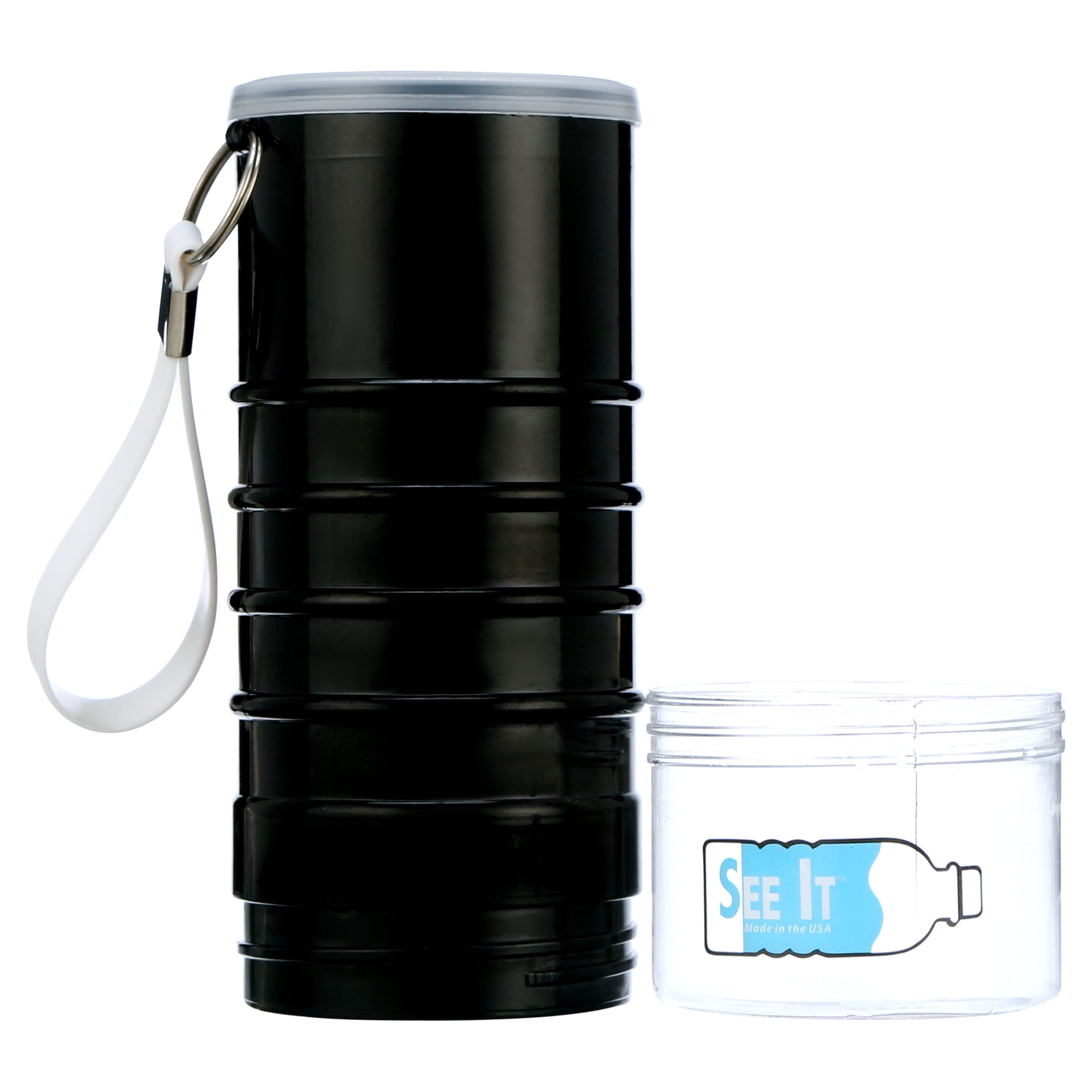 Seeit® Black Portable Bottle Holder with Clear Detachable Container ...