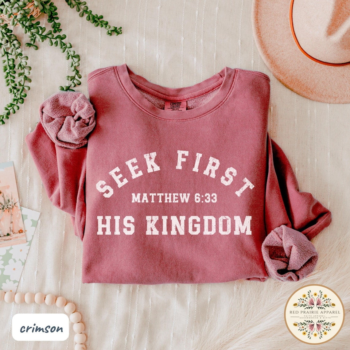 Seek First His Kingdom Sweatshirt Christian Clothes Bible Verse ...