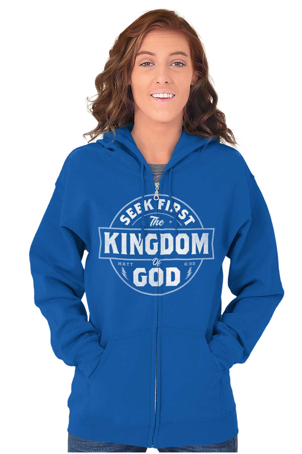 Seek Kingdom of God Christian Zip Up Hoodie Men's Women's Brisco Brands ...