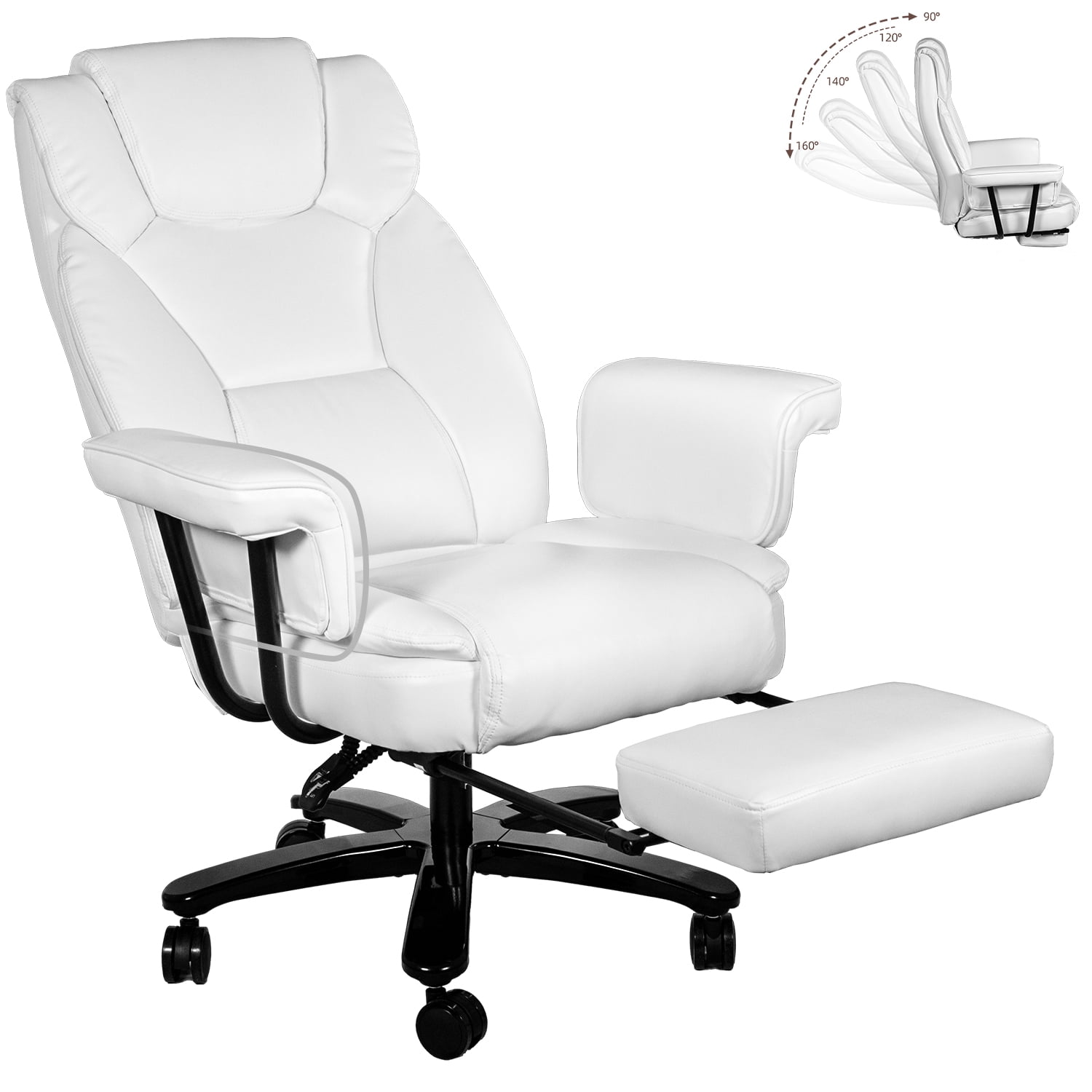 SeekFancy High Back Executive Office Chair, Ergonomic PU Leather Office ...