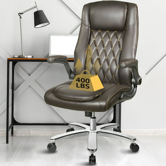 SeekFancy Leather Executive Office Chair 400lbs, High Back Computer ...