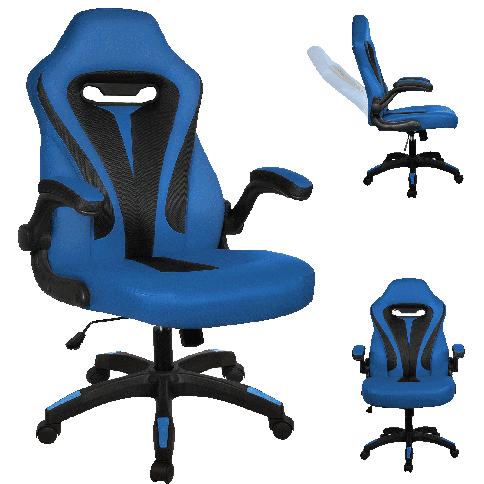 SeekFancy Leather Gaming Racing Chair, Ergonomic Computer Office Chair ...