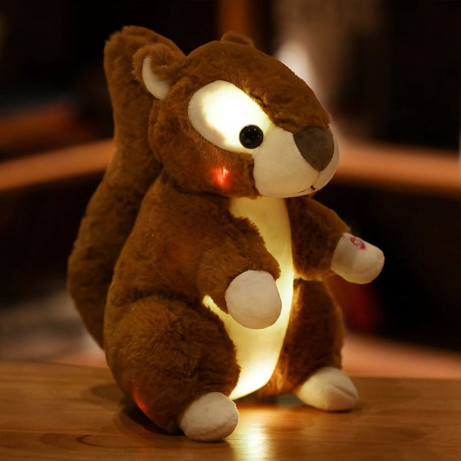 SeekFunning 11 inch Light up Squirrel Stuffed Animal, LED Squirrel Soft ...