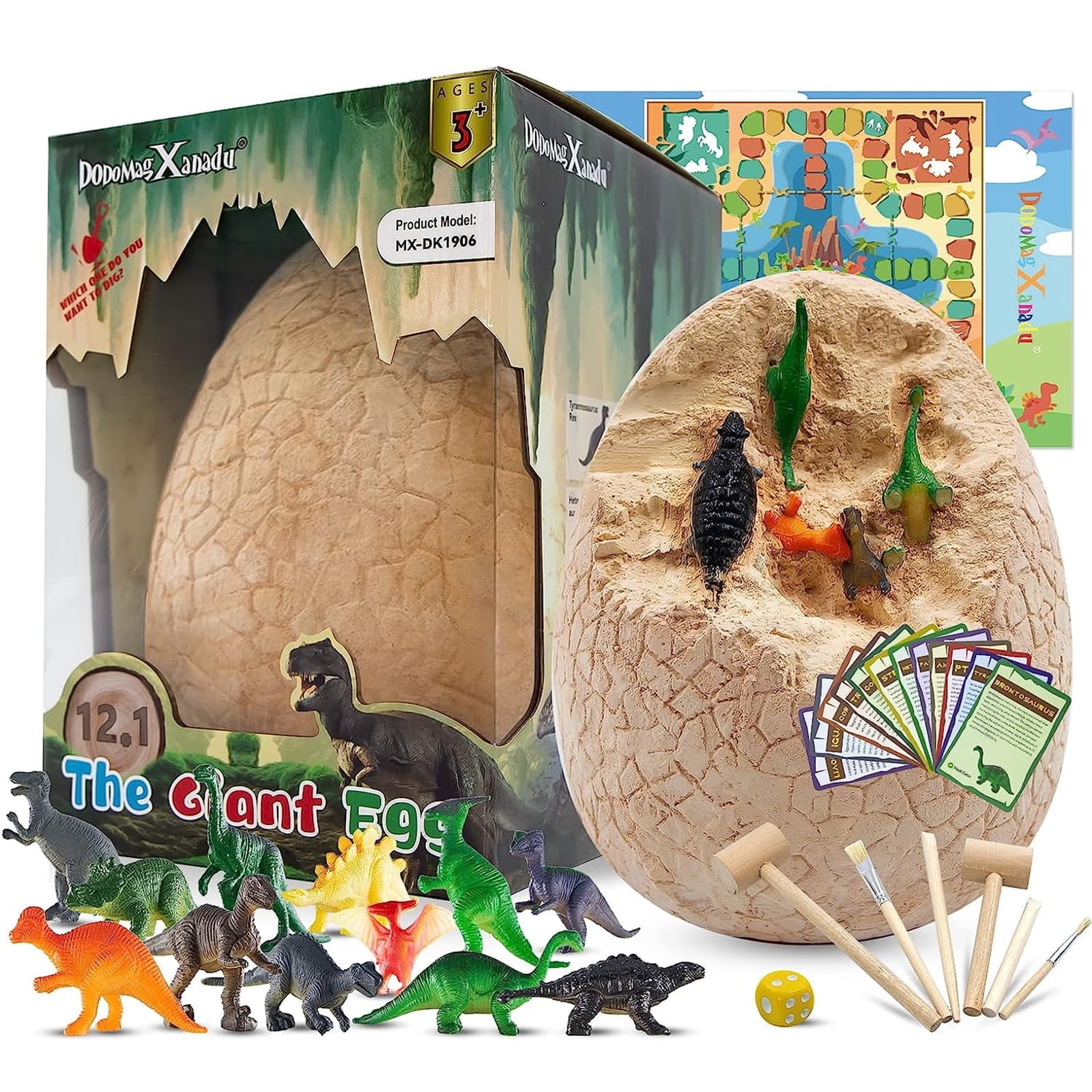 SeekFunning Dinosaur Eggs Dig Kit, Dinosaur Toys with 12 Different Baby ...