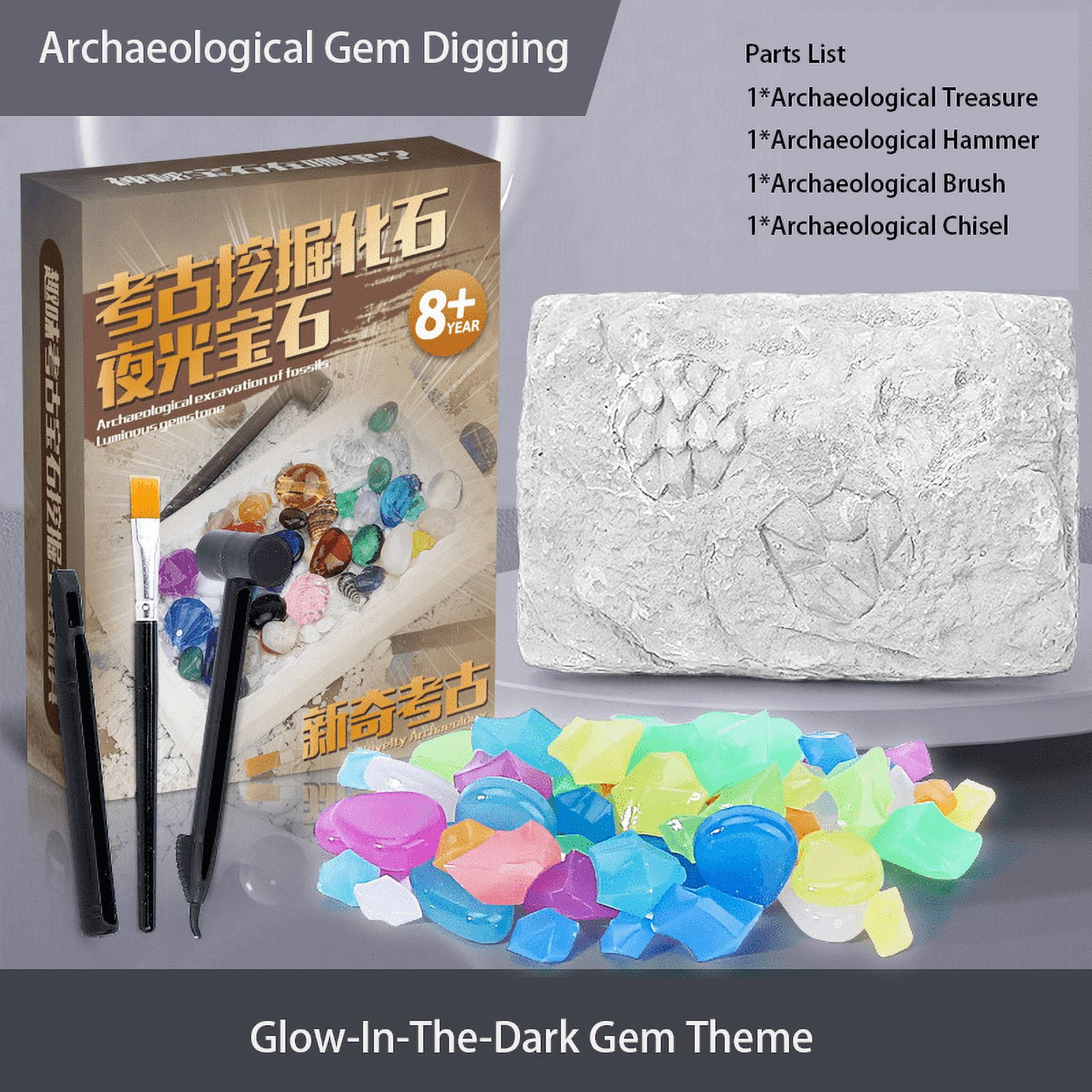 SeekFunning GEOGRAPHIC Mega Gemstone Dig Kit - Dig Up Real Gems, STEM ...