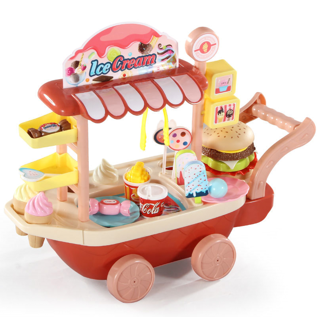 SeekFunning Realistic Kitchen for Play House Ice Cream Candy Trolley ...