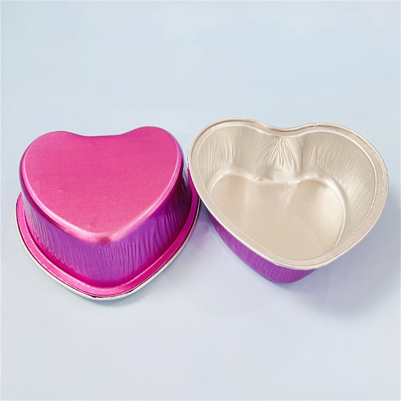 SeekLGT Mini Heart Shaped Cake Pans 10 Pack 3.4oz Aluminum Foil Baking ...
