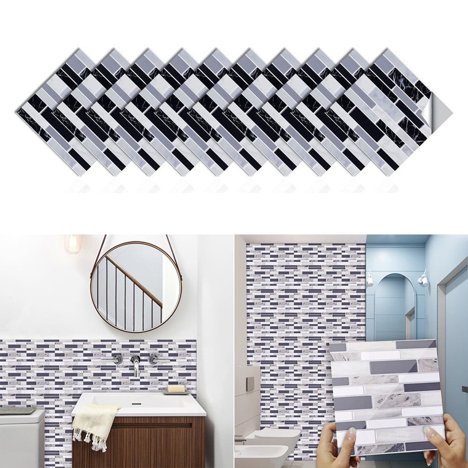 SeekLGT Backsplash For Kitchen Wall,Kitchen Backsplash Tiles Peel And ...