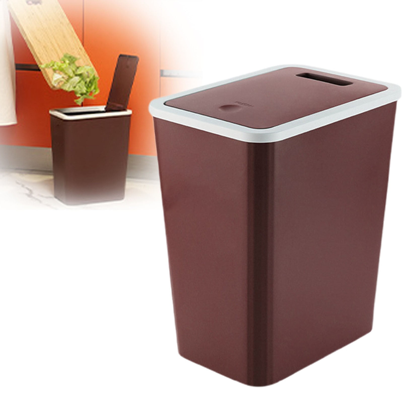 SeekLGT Bathroom Trash Can,Bathroom Trash Can With Lid,Trash Can With ...