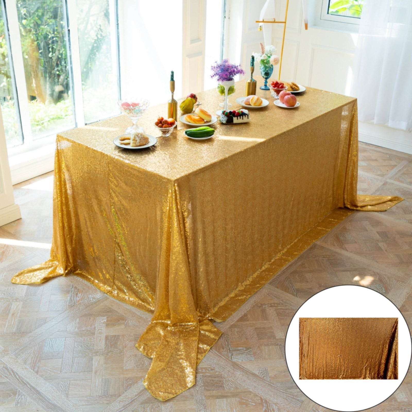 SeekLGT Birthday Decorations,Table Cloth,Sequin Wedding Tablecloth ...