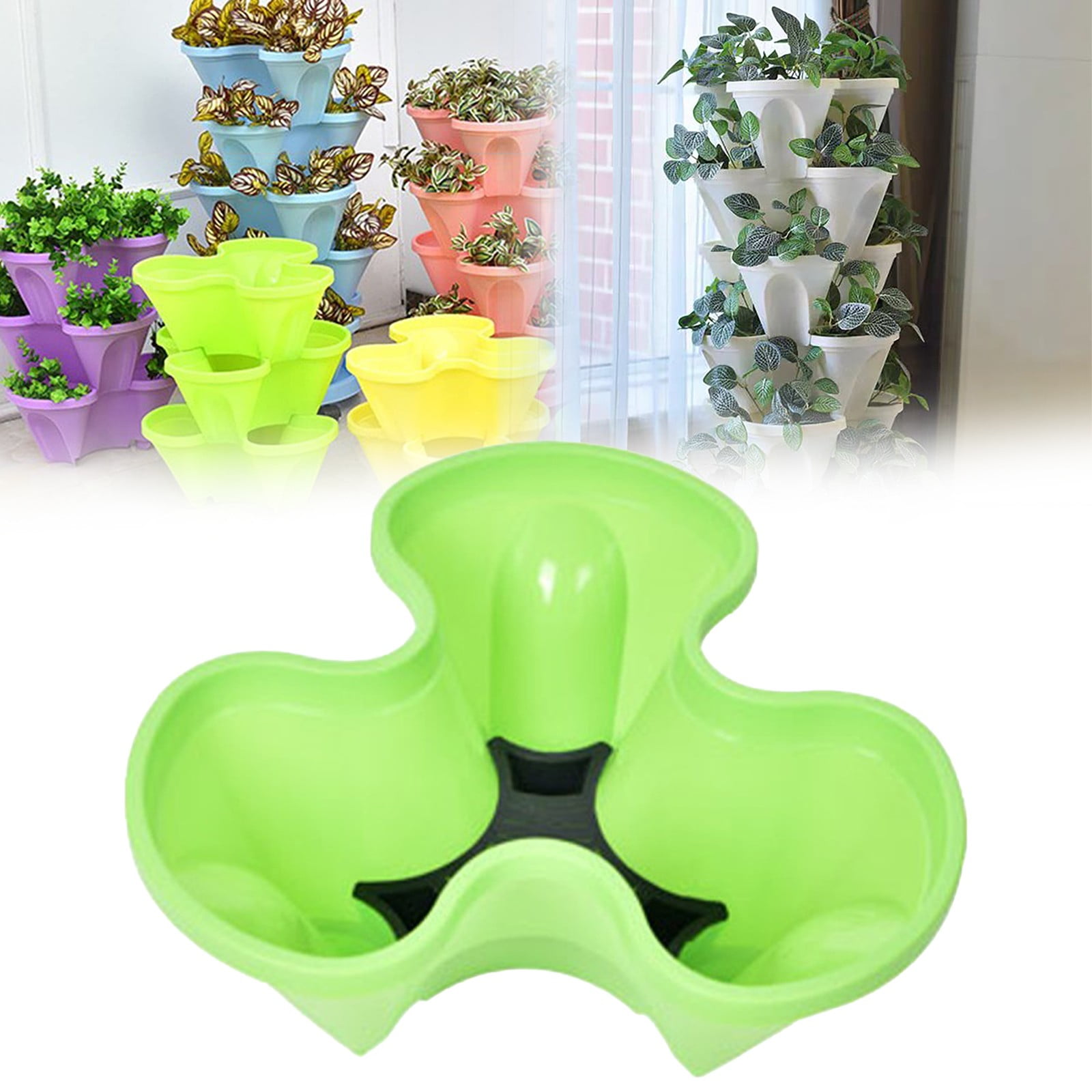 SeekLGT Planters For Outdoor Plants,Planters,Plastic Flower Pots Three Multi Layer Boxes Special ...