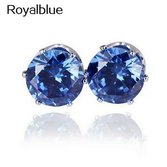 SeekLGT Round Cubic Zirconia Stud Earrings Sparkling Elegant Jewelry ...