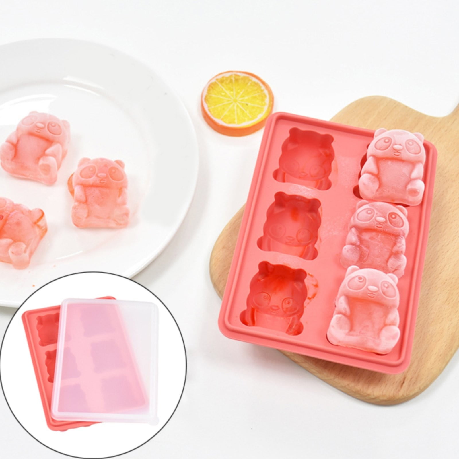 SeekLGT Silicone Ice Cube Tray,Ice Tray,Panda Shaped Ice Cube Trays 3D ...