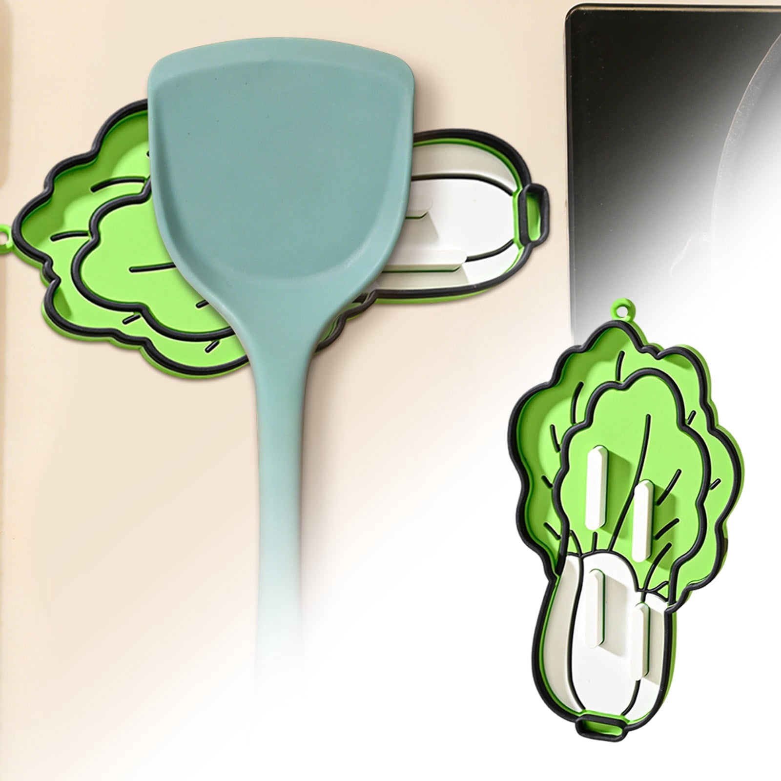 SeekLGT Vegetable Shaped Silicone Pot Lid Holder & Utensil Rest with ...