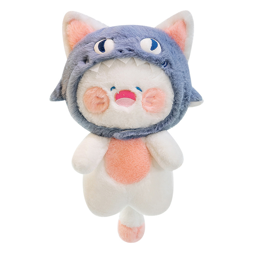 Seekfunning 14"-32" Super Soft Cat Plush Toy with SharkHat 2-in-1 Plush ...