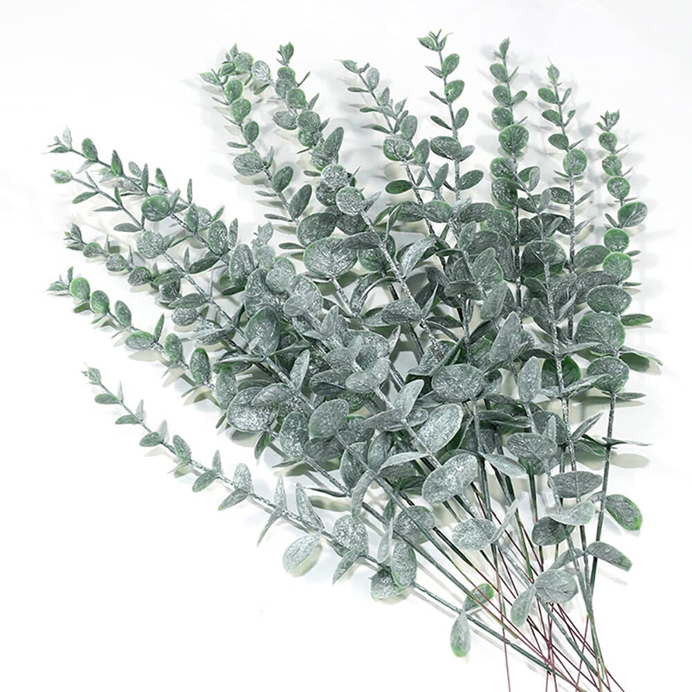 Seekfunning 24pcs Eucalyptus Stems Decor Artificial Eucalyptus Leaves ...