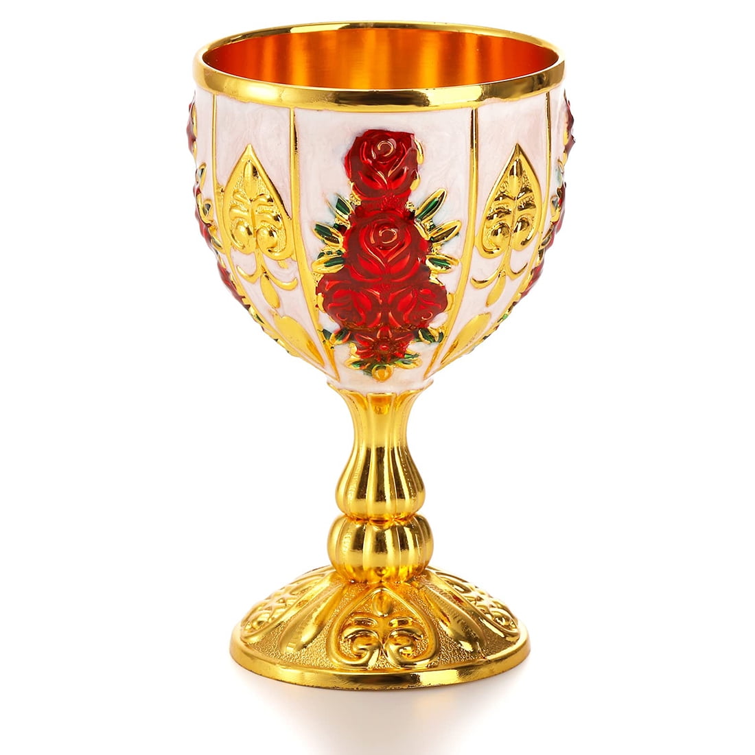 Seekfunning 2PC European Vintage Wine Goblets, Gold Chalice 4 Inch High ...