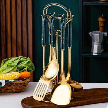 Styled Settings Gold & Pink Silicone Kitchen Utensils Set - Walmart.com