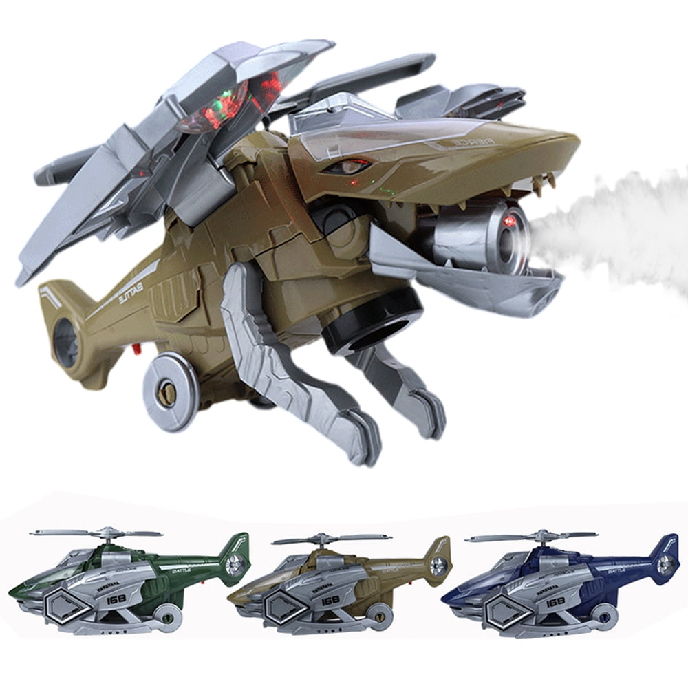 Seekfunning LED Transforming Dinosaur Helicopter Toys, Electric ...