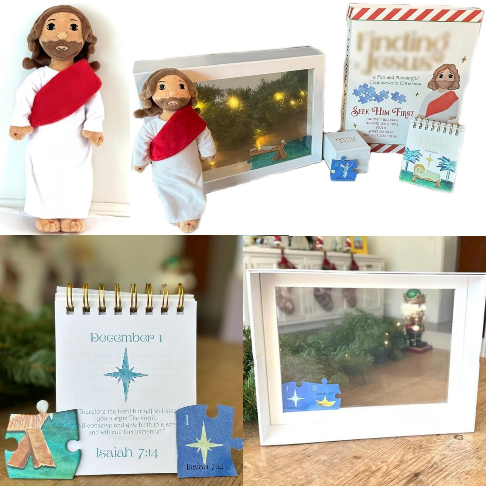 Seeking Jesus 2025 Advent Calendar Set with 12" Plush Doll, Nativity ...