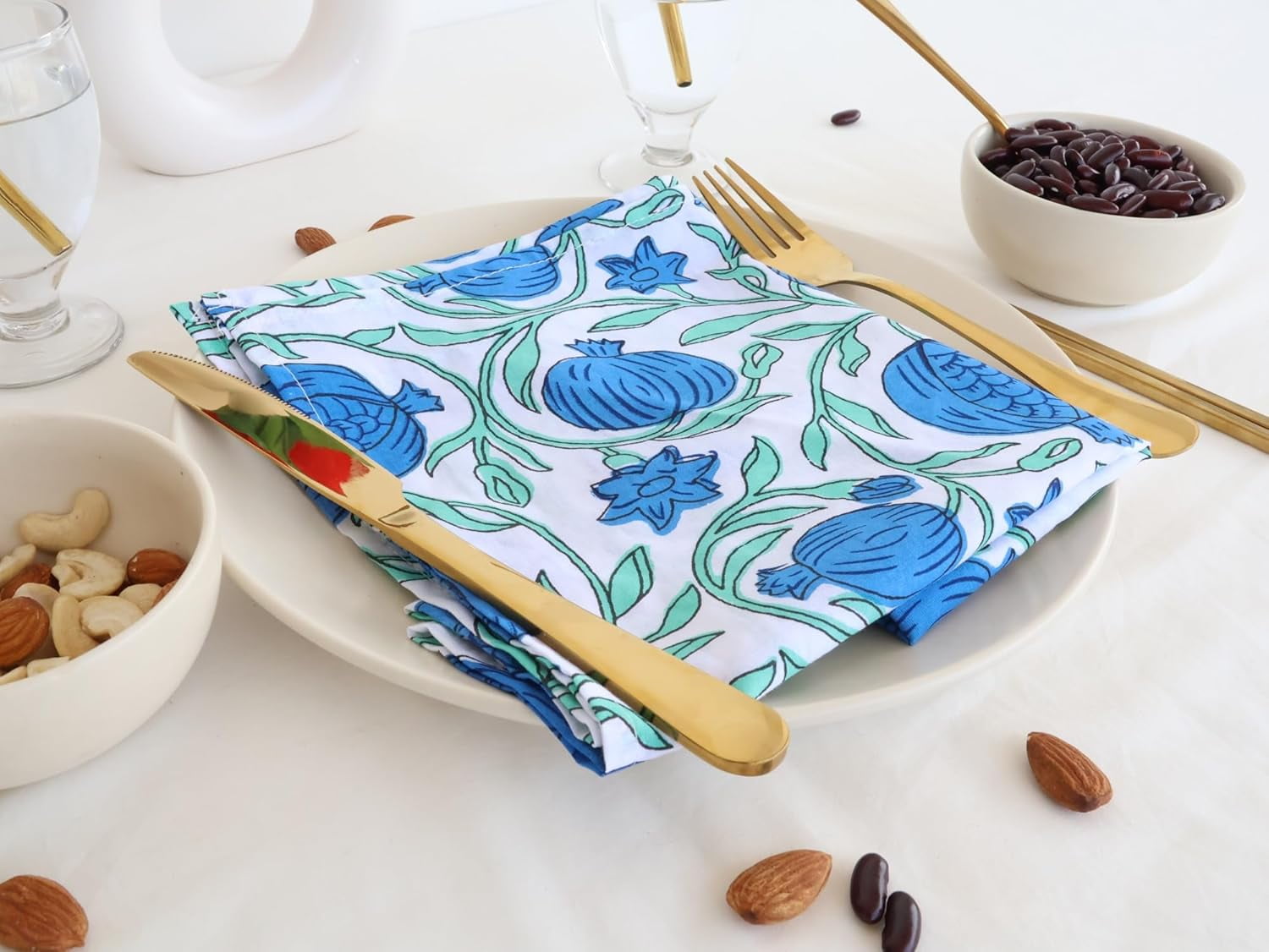Seema Export Hand Block Printed Napkin 100% Cotton Cloth Napkin Set ...