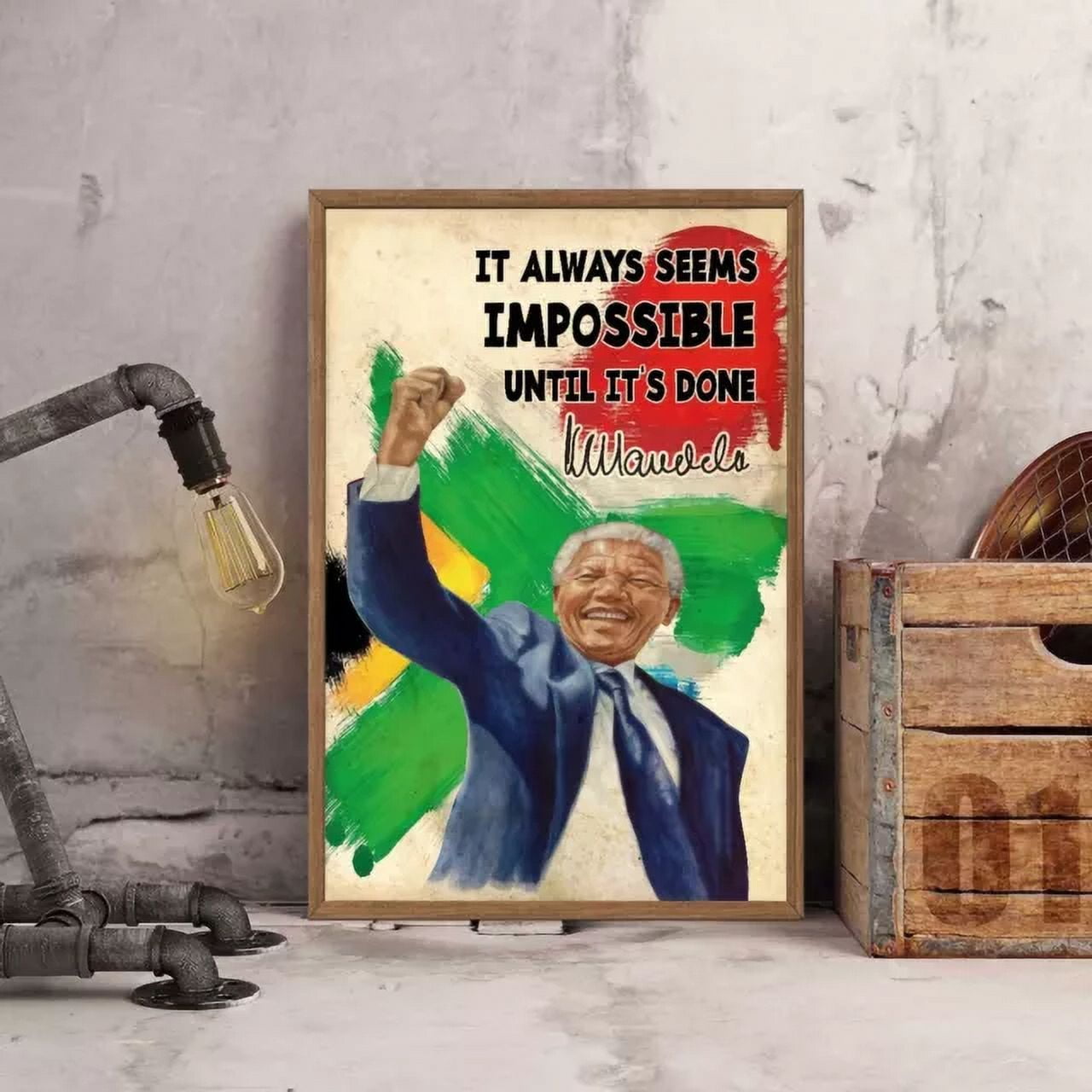 Seems Impossible Until It'S Done Quote Nelson Mandela Poster Print NO ...